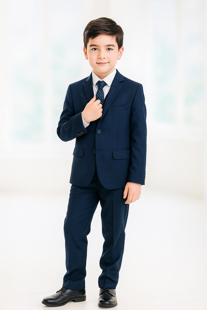 Sampson – 5-Piece Navy Blue Suit Set (with Random Neck Tie) – LASSIE ...