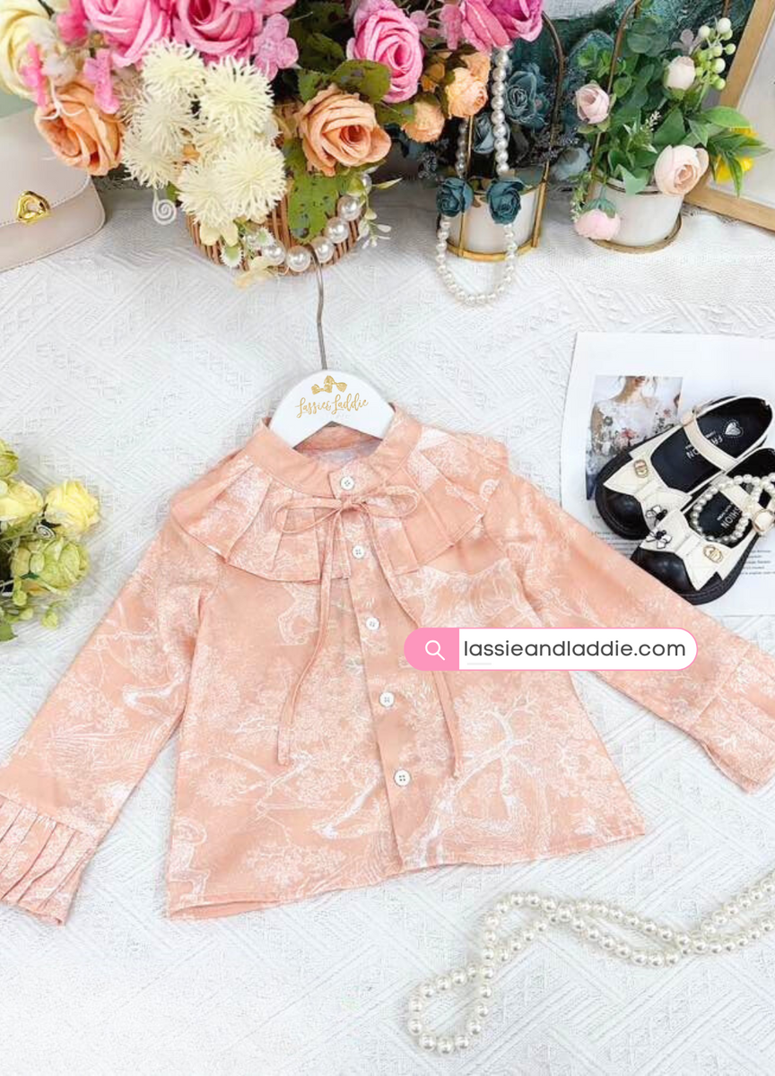 Elegant Peach Toile Blouse – A Timeless Wardrobe Essential (K57 ...